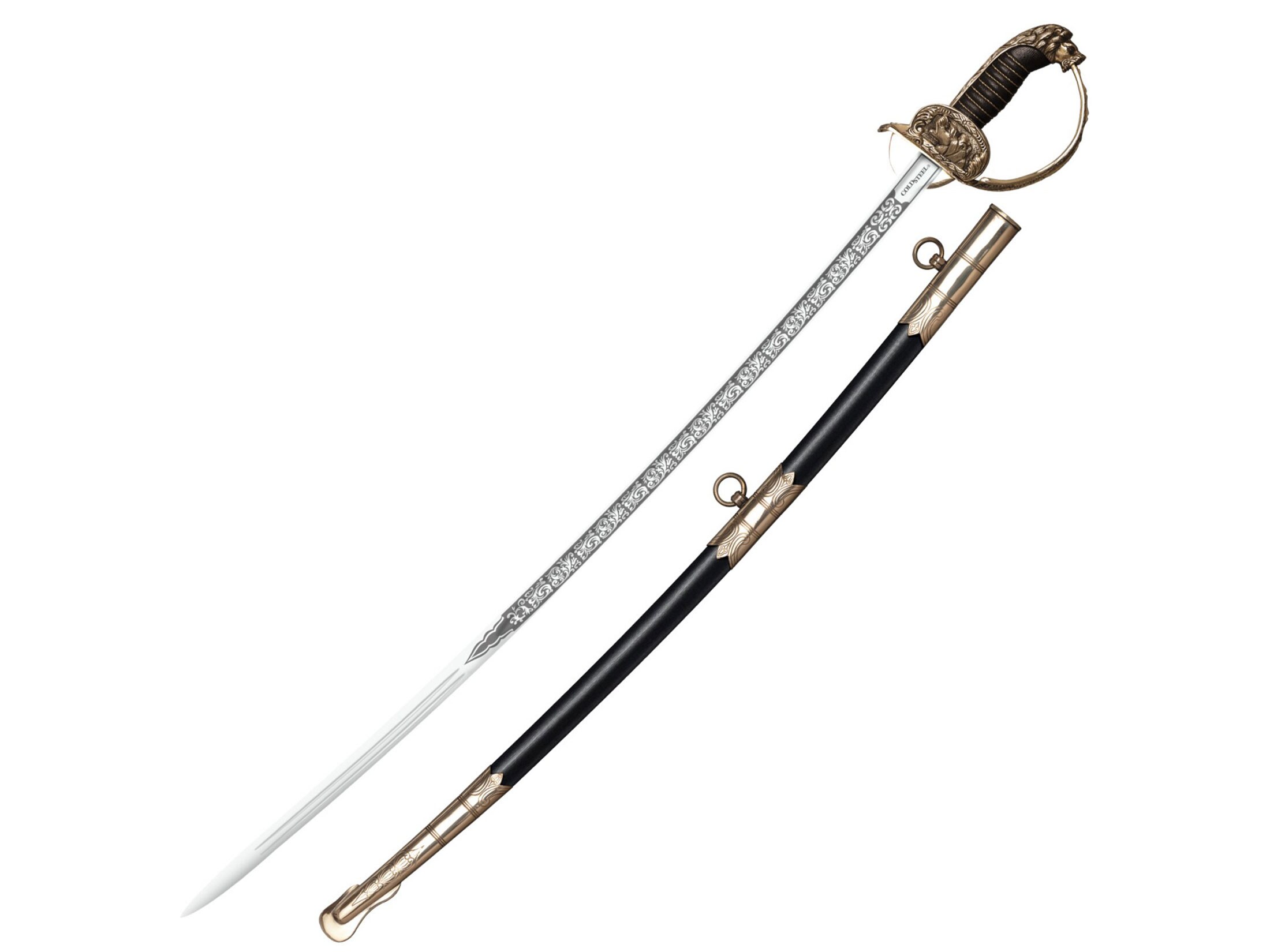 Cold Steel Civilian Saber 32 1055 Carbon Steel Blade Leather Handle