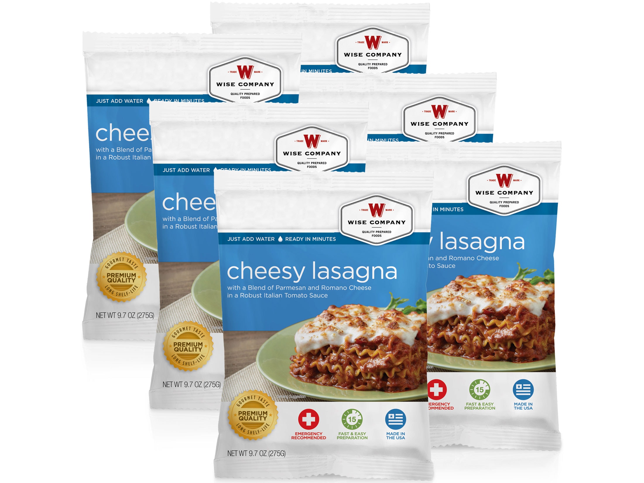 Wise Company Long Term 25 Year Cheesy Lasagna Freeze Dried Food 6PK