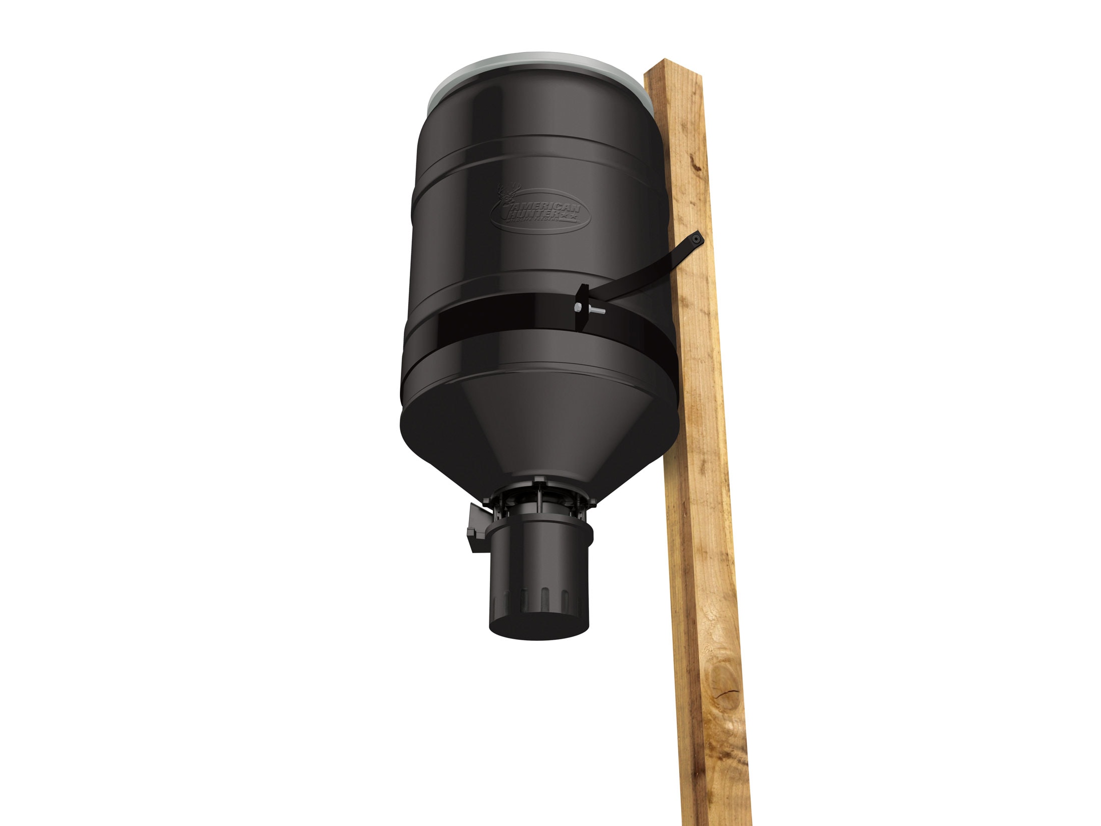 American Hunter Post Mount Directional Game Feeder 25 gallon Black
