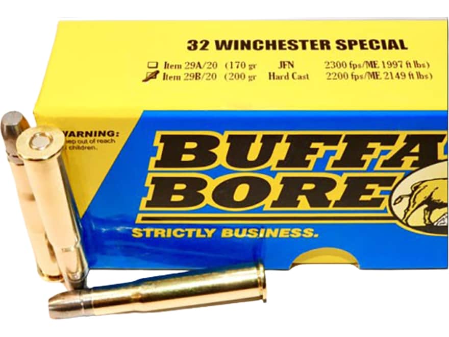 Buffalo Bore 32 Winchester Special Ammo 200 Grain Hard Cast Lead Flat