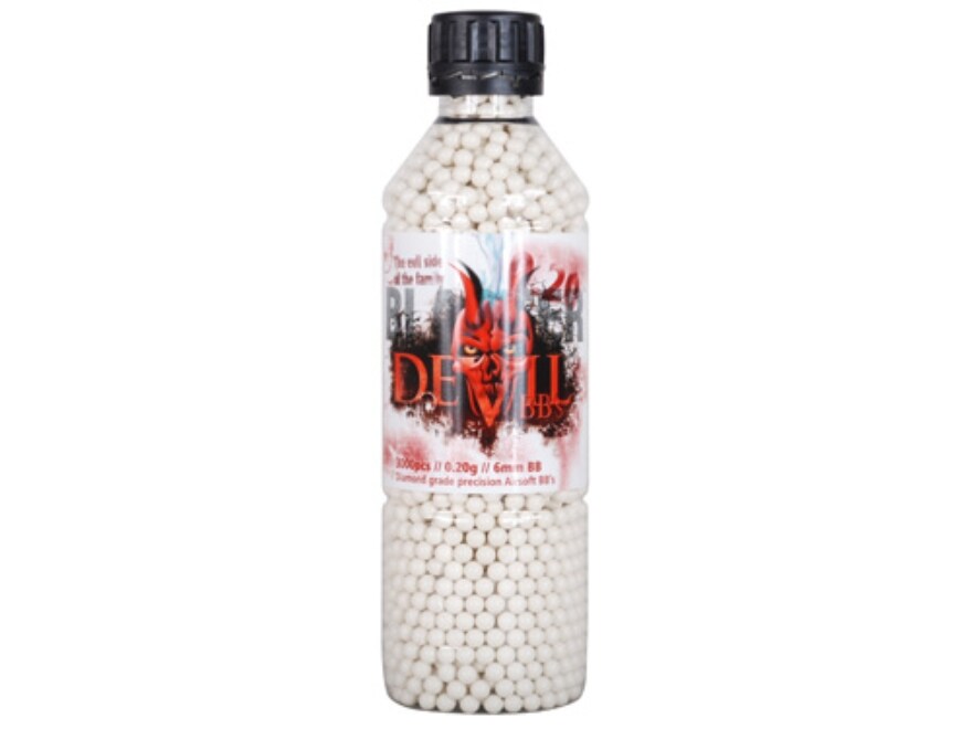 Blaster Devil Airsoft BBs 6mm .20 Gram White Bottle of 3000