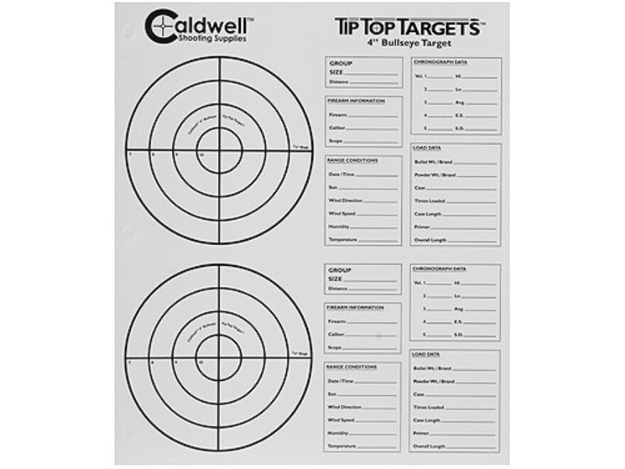 Caldwell Tip Top Target 4 Bullseye 25PK