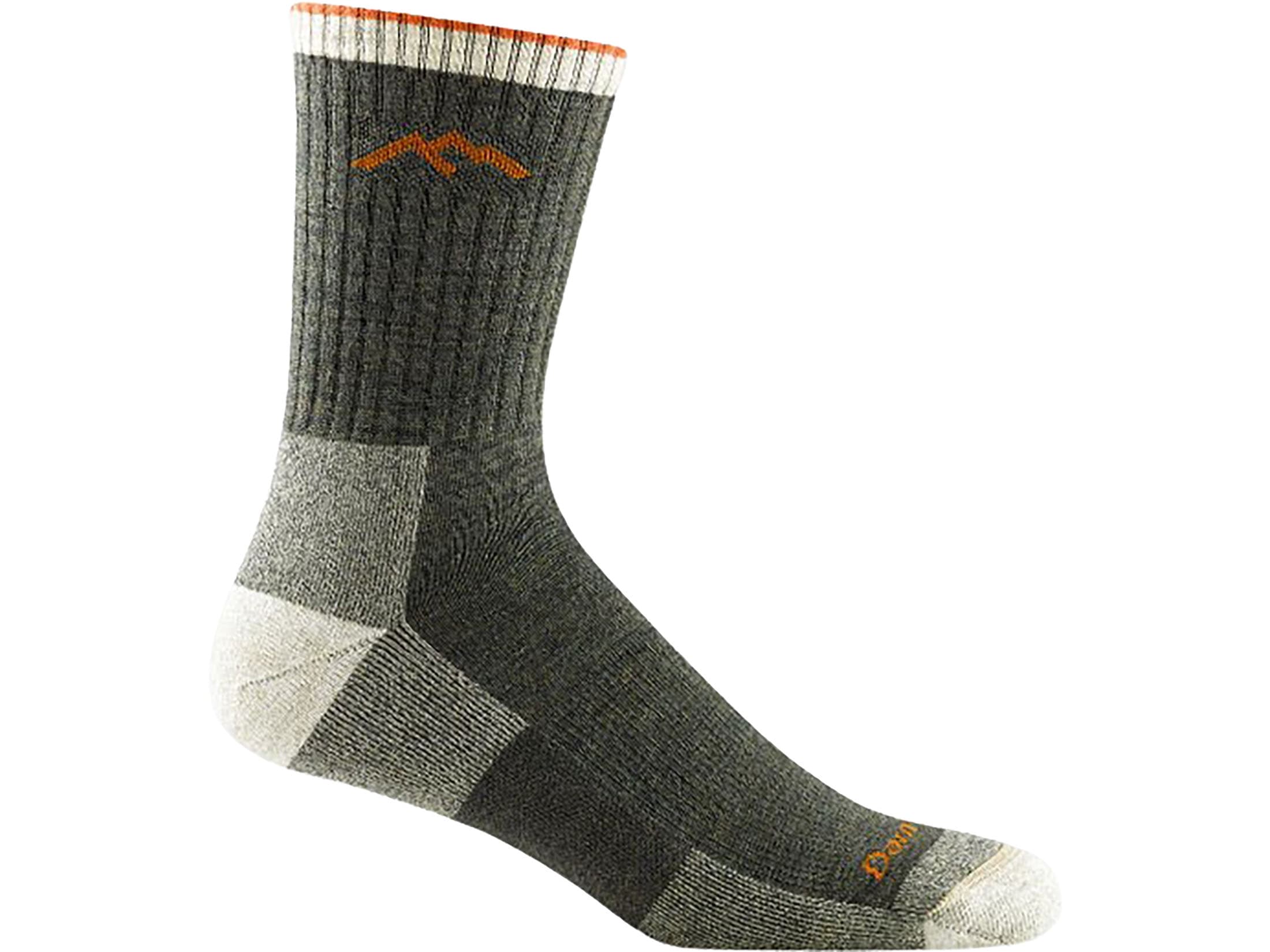 Darn Tough Socks Men's Hiker Micro Crew Midweight Socks Olive Medium