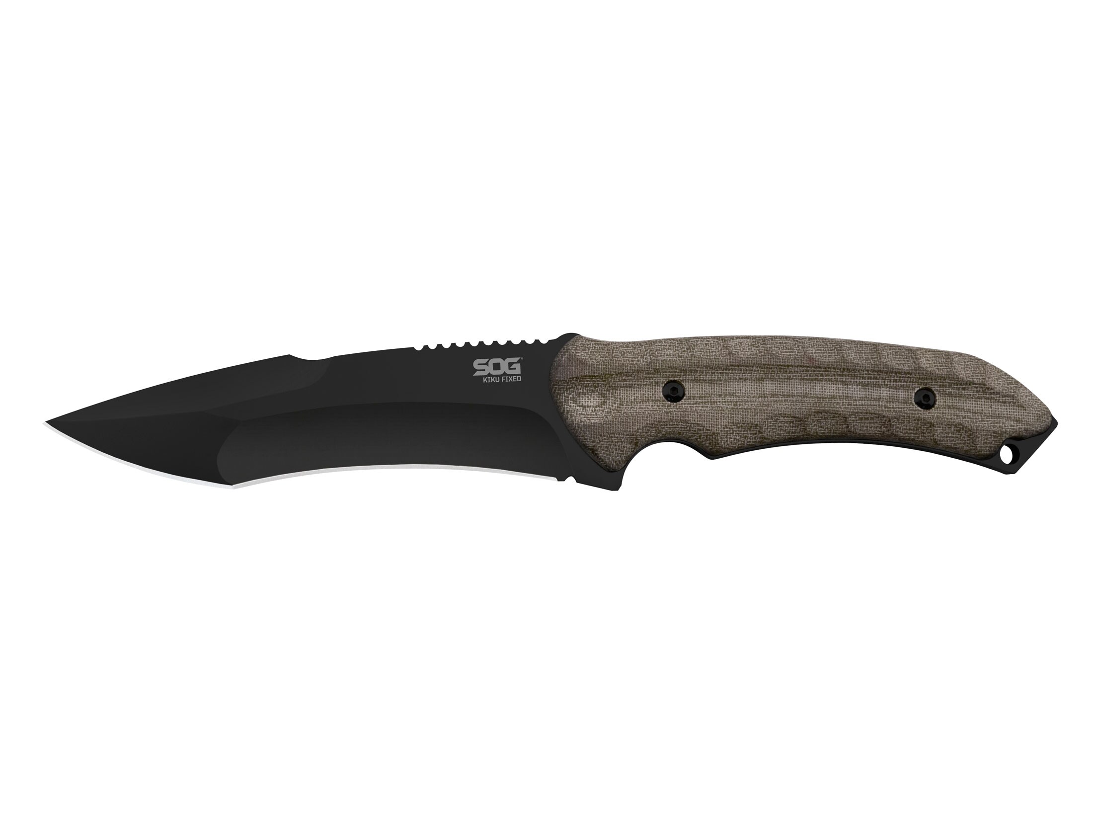 SOG Kiku Large Fixed Blade Knife 5.6 Drop Point AUS-8 Black TINI