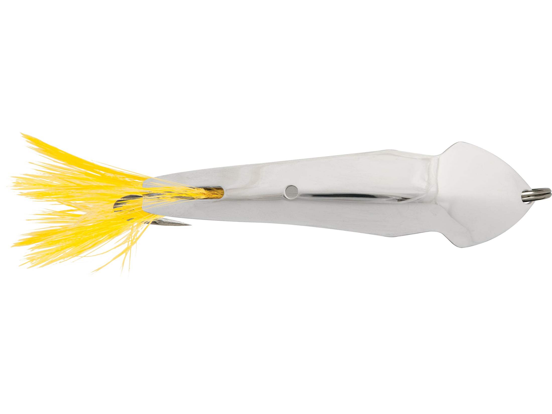 Luhr-Jensen Pet Spoon 012 Spoon Yellow Feather Chrome