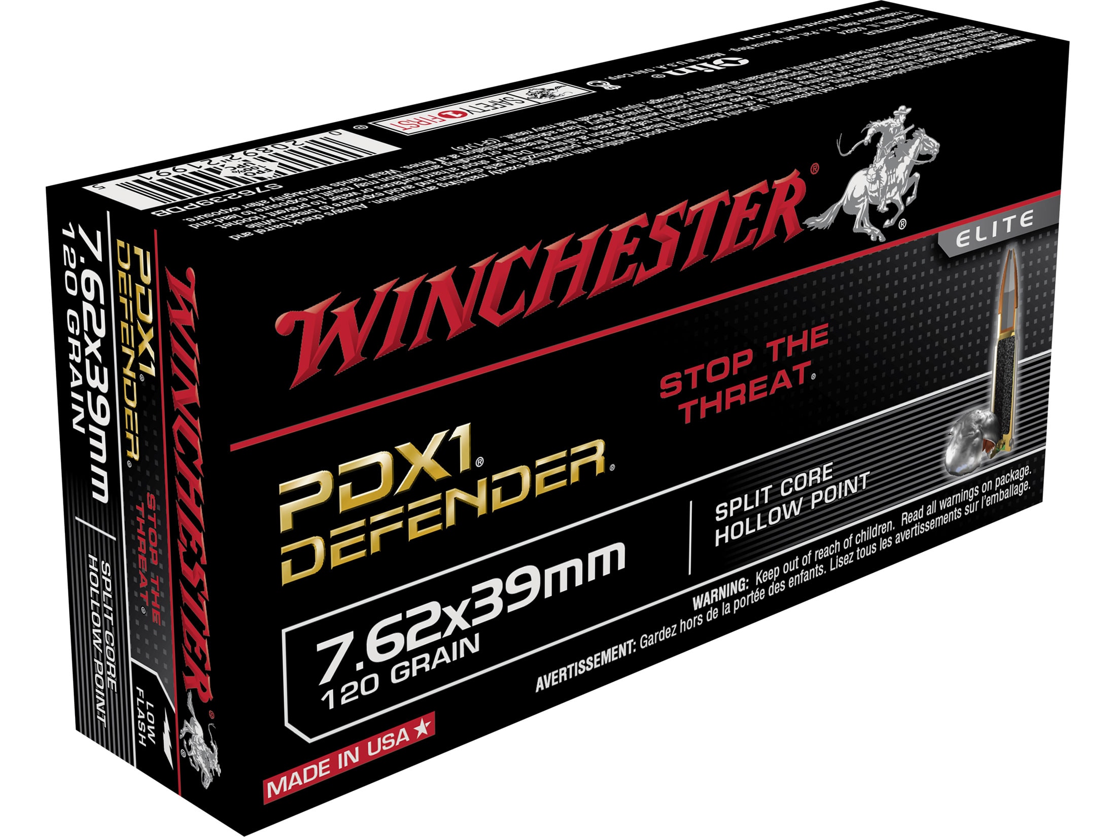 Winchester Defender 7.62x39mm Ammo 120 Grain Winchester PDX1 Jacketed