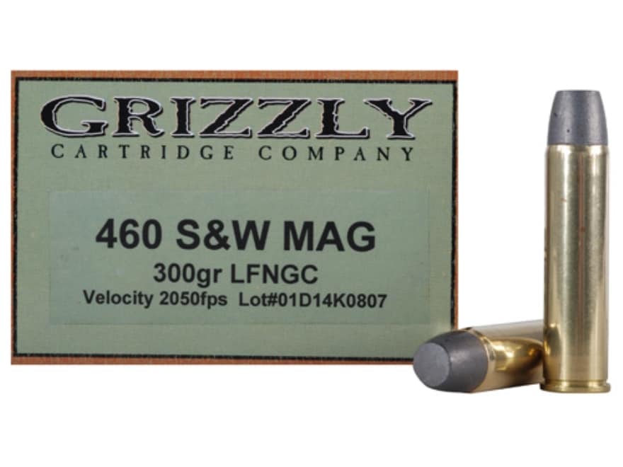 Grizzly Cartridge 460 S&W Mag Ammo 300 Grain Flat Nose Box of 20