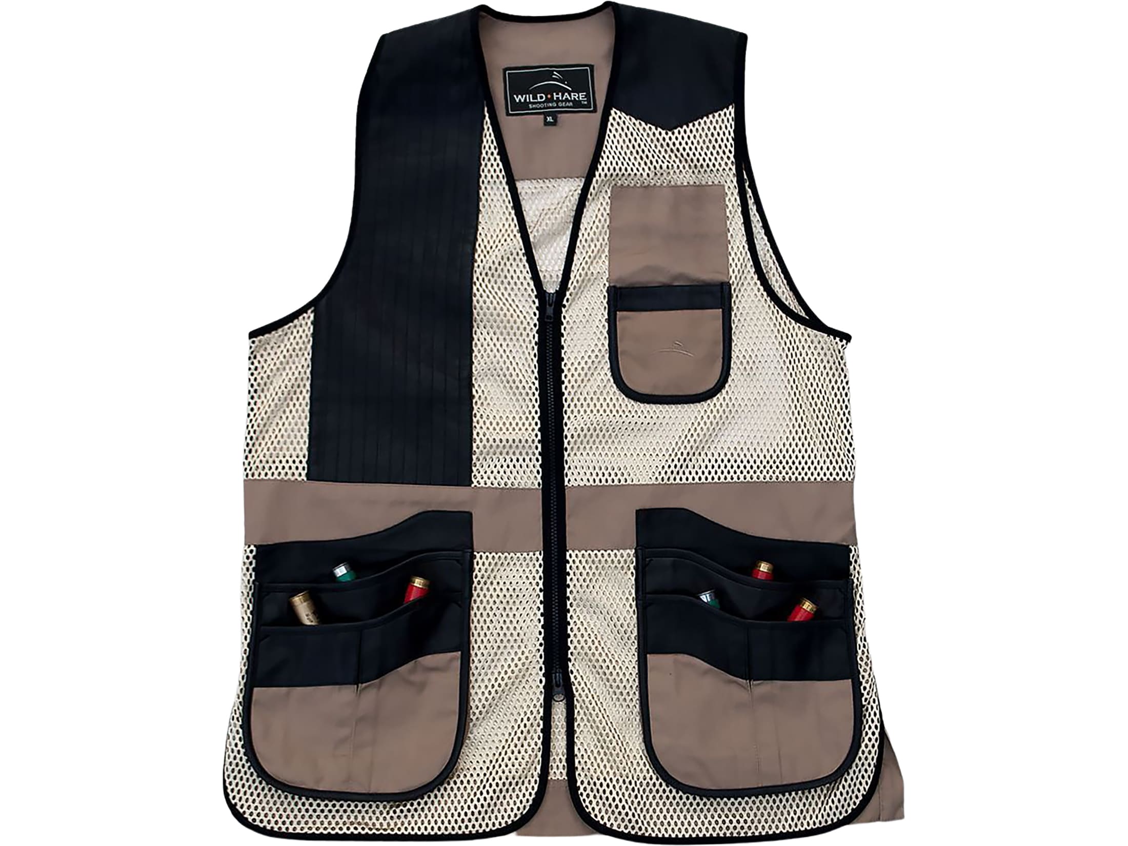 Wild Hare Range Shooting Vest Leather Trim Right Hand Sage/Brown 2XL